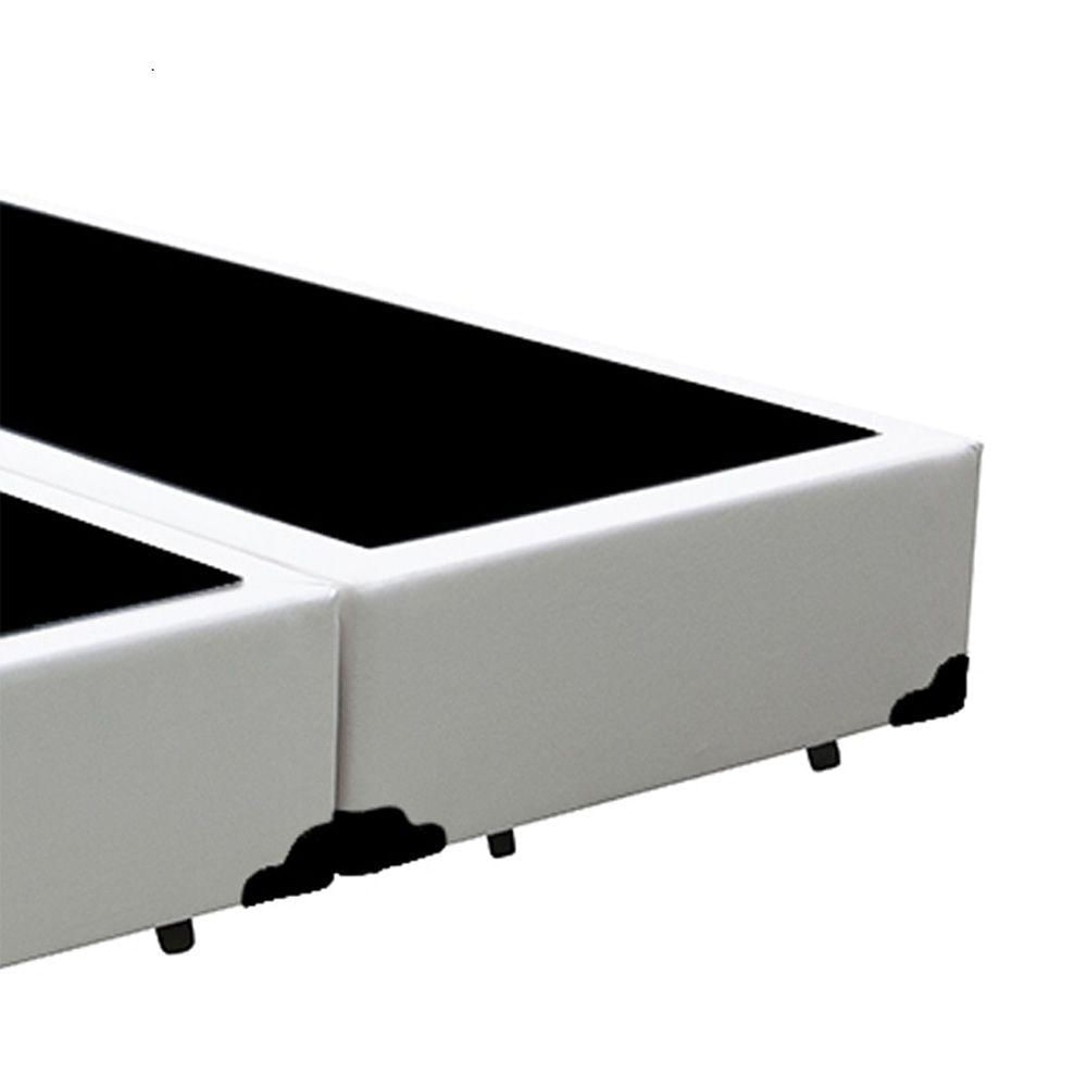 Base Box Blindado Queen Bipartido Homequeen Sintético Branco 40x158x198 ...