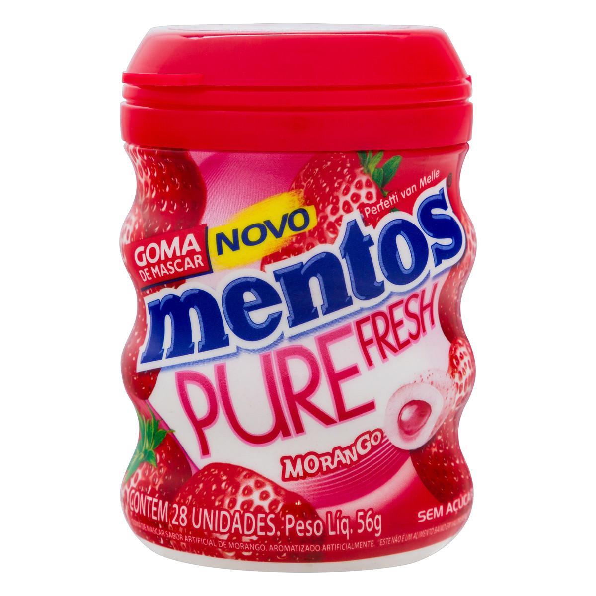 Chiclete Mentos Pure Fresh Morango Zero Açucar 56g - Carrefour