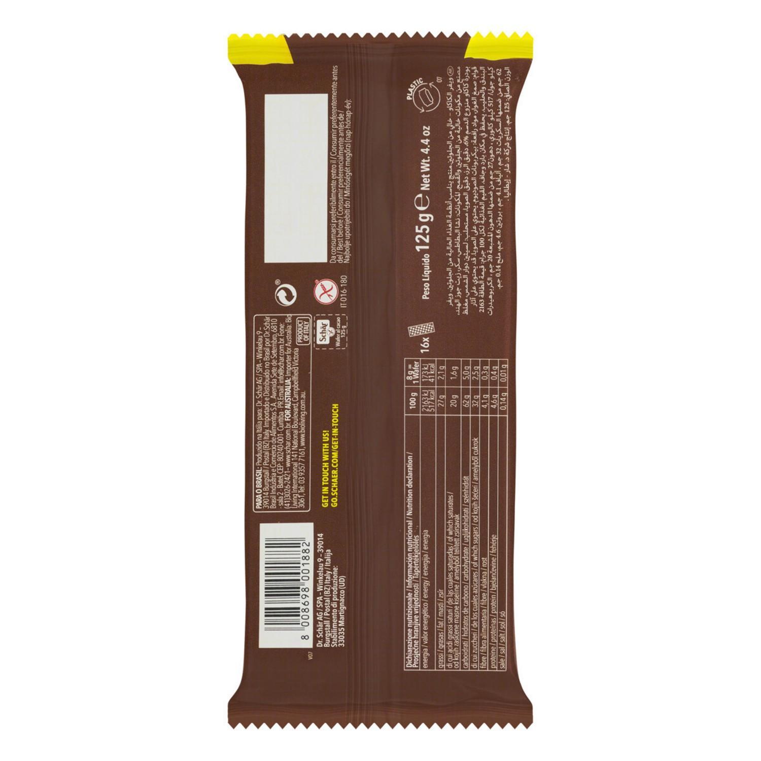 Wafers Al Cacao Sem Glúten Schar 125g (4 Pacotes) - Carrefour