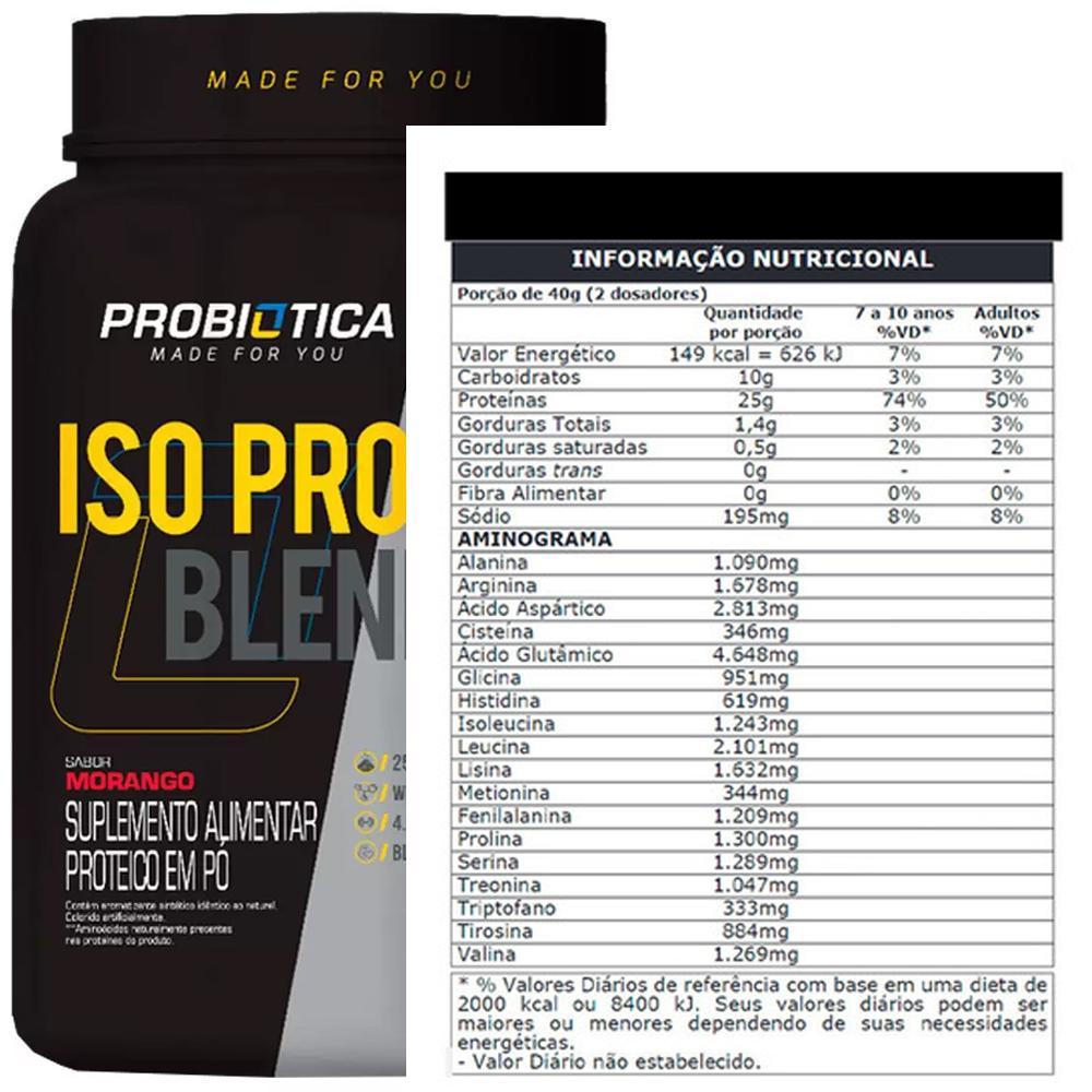 Iso Protein Blend Pote 900g Morango Probiotica - Carrefour
