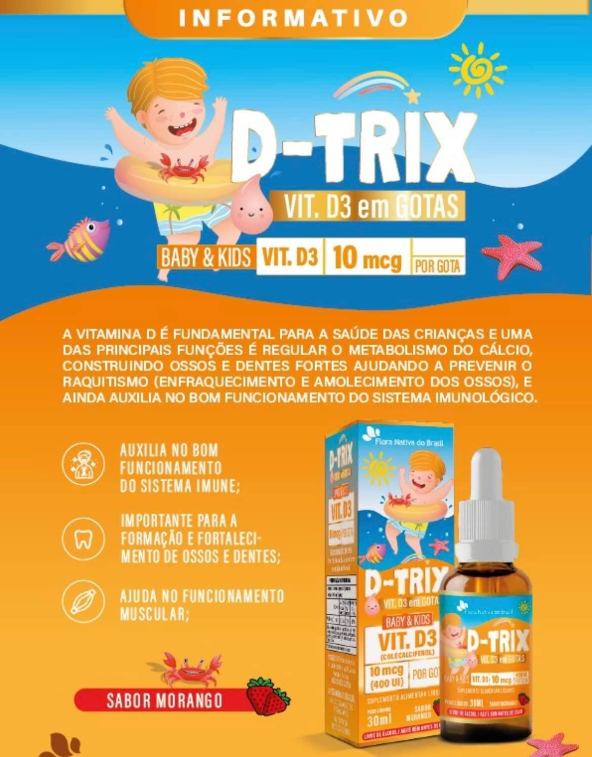 Kit 5 D-trix Vitamina D3 Kids Em Gotas 30ml Flora Nativa Do - Carrefour