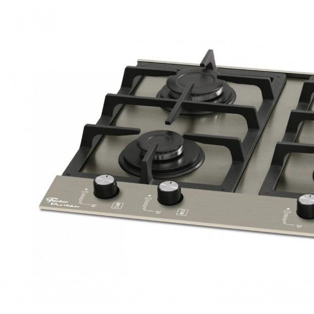 Fogão Cooktop Fischer 4 Bocas Platinium Prime Escovado 20874-51521 ...