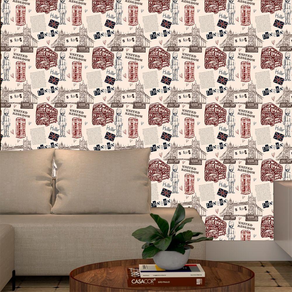 Papel De Parede Casual Rolo 0,51cm 3m Papel De Parede Rolo 0,51cm 3m ...