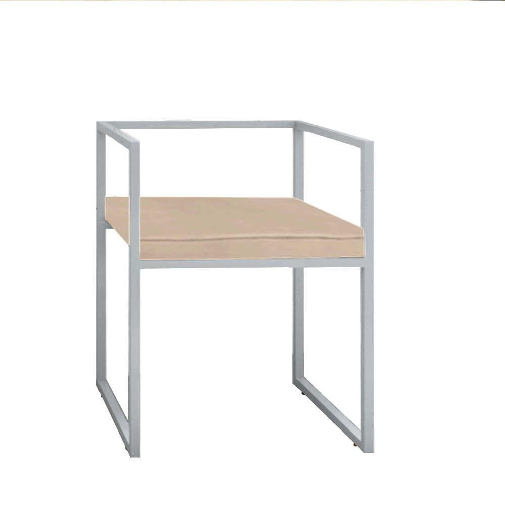 Kit 03 Cadeira De Jantar Cubo Ferro Cinza Suede Bege - Carrefour