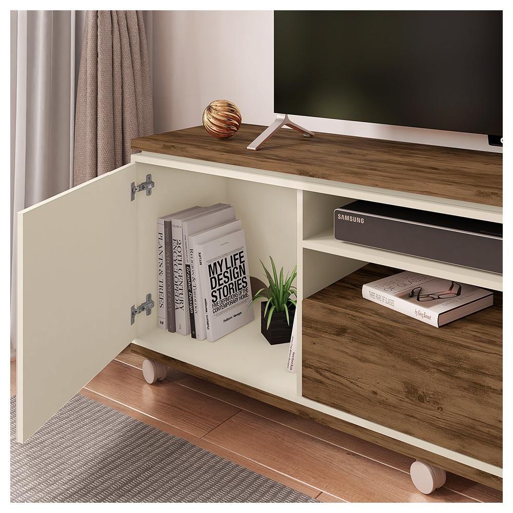 Rack Bancada Até 65 Polegadas Form Jatoba Off White Caemmun - Carrefour