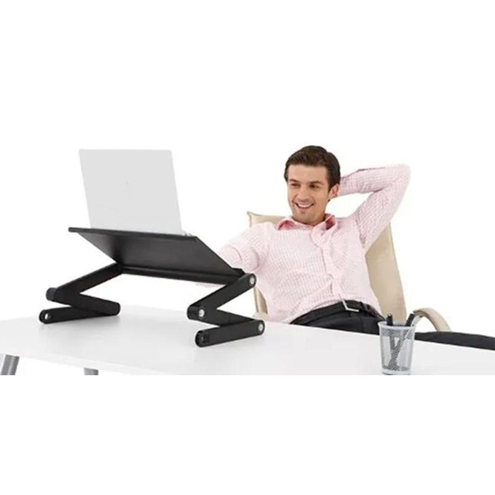 Mesa P/ Notebook Multifuncional Com Cooler Dobravel De Ferro - Carrefour