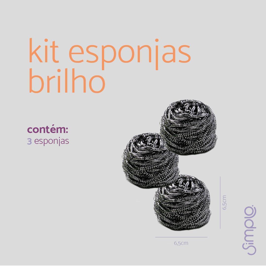 Esponja Brilho De Aço Inox 3 Peças - Simplo - Carrefour