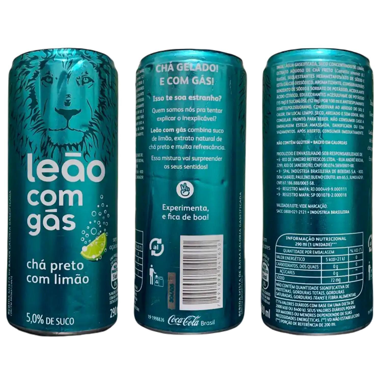 Chá Preto Com Limão Com Gás Leão Iced Tea 290ml (12 Latas) - Carrefour