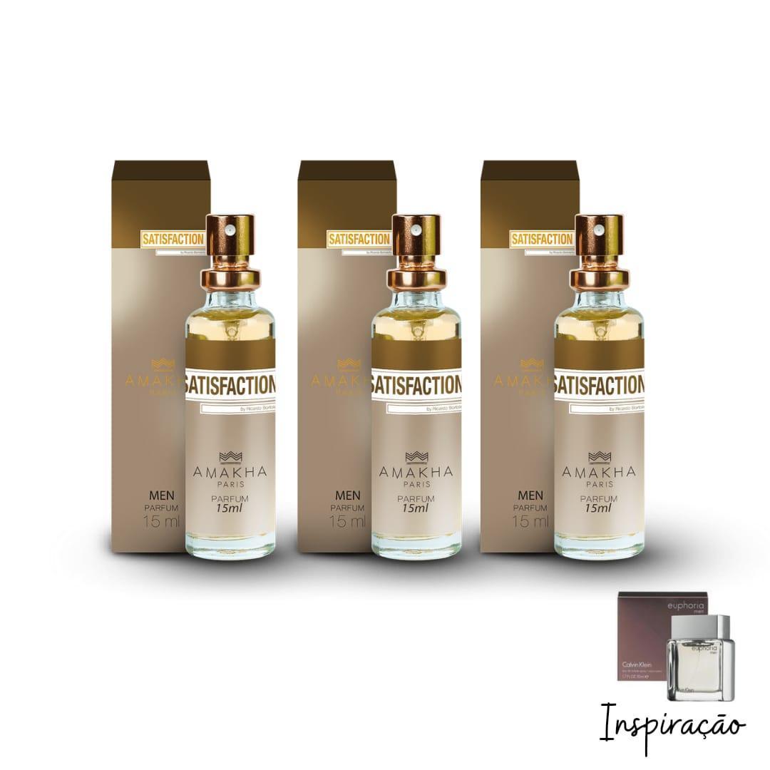 Kit 3 Perfumes Satisfaction Masculino 15ml Amakha Paris - Carrefour