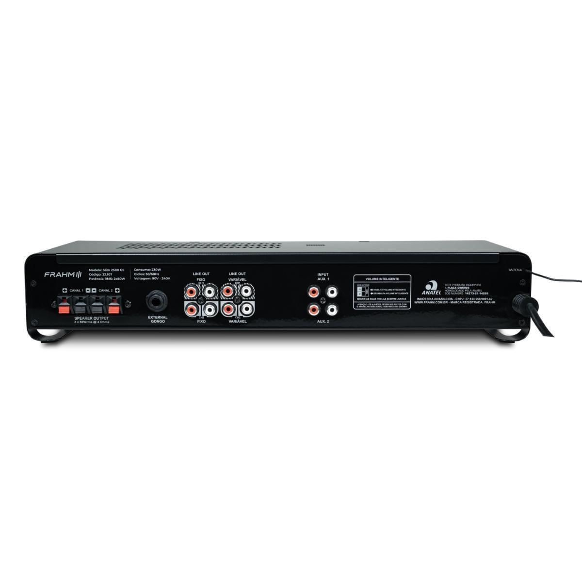 Amplificador Receiver Frahm 160w Rms Slim 2500 G5 Bt Usb Sd - Carrefour