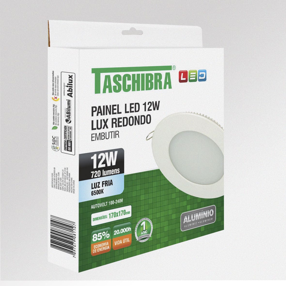 PAINEL LED LUX EMBUTIR REDONDO 12W 6500K - Carrefour