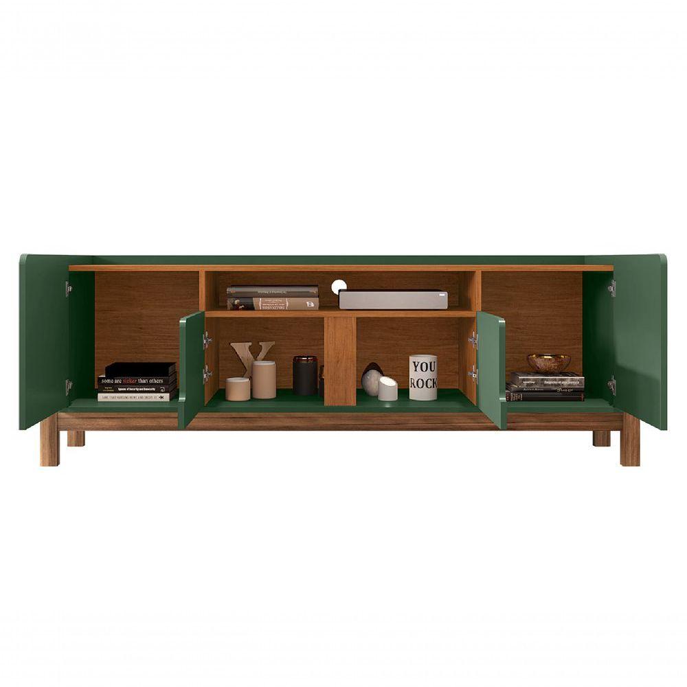 Rack Tv Lizz 4 Portas 1,70m Verde Oliva/cedro - Carrefour