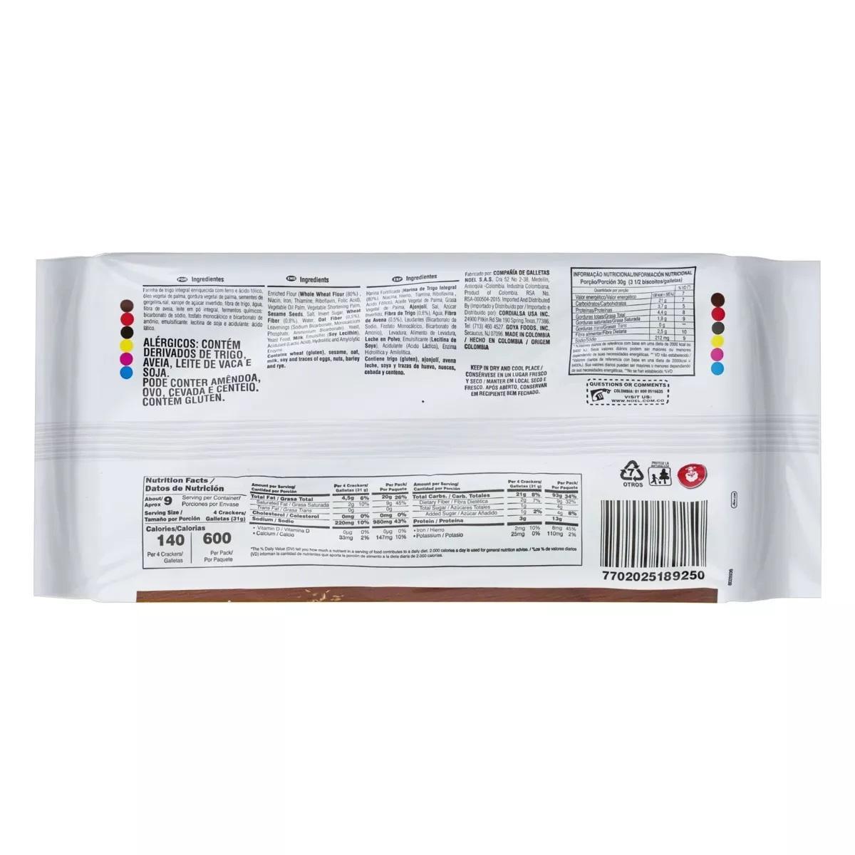3 Biscoito Colombiano Dux Craker Integral Fibra Aveia 276g - Carrefour