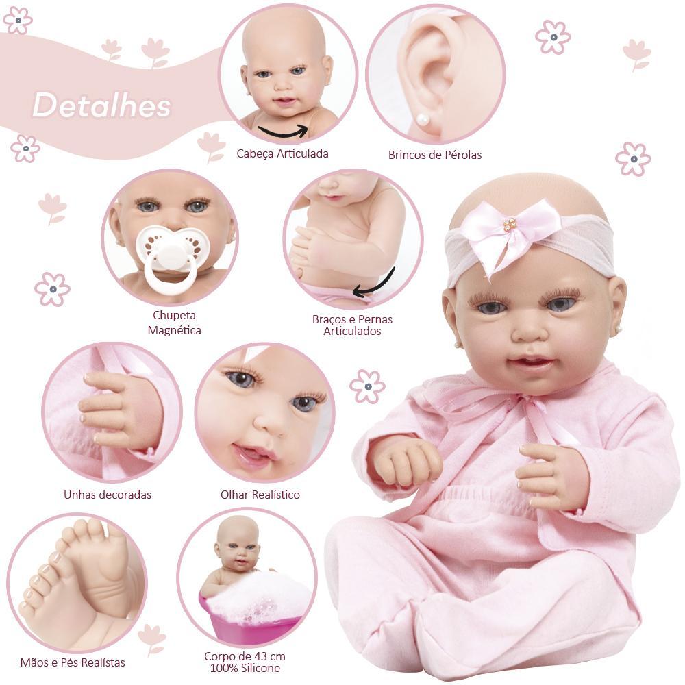 Boneca Reborn Realista Menina Careca Enxoval Completo Bolsa - Carrefour