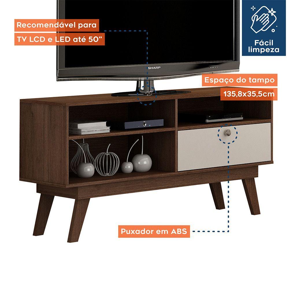 Rack Para Tv Até 50 Polegadas 1 Porta Houston Valdemóveis Chocolate/off ...