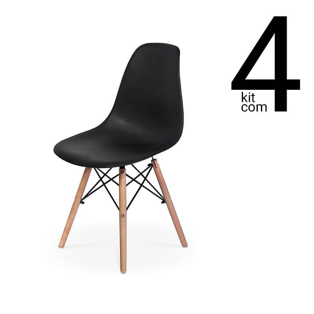 Conjunto 4 Cadeiras Eames Dsw - Preta - Carrefour