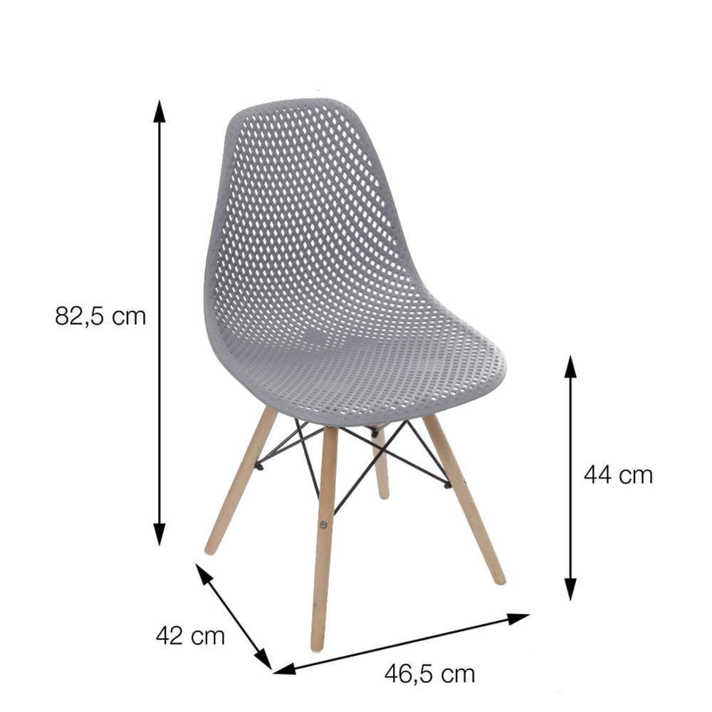 Cadeira Eames Dsw Colmeia Polipropileno Cinza Base Madeira - Carrefour