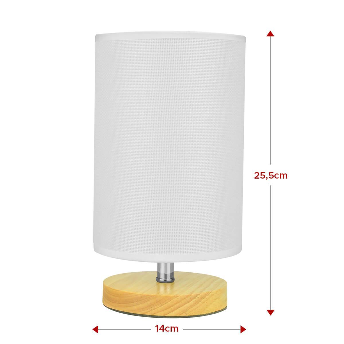 Abajur Luminária De Mesa Base De Madeira Redondo - Carrefour