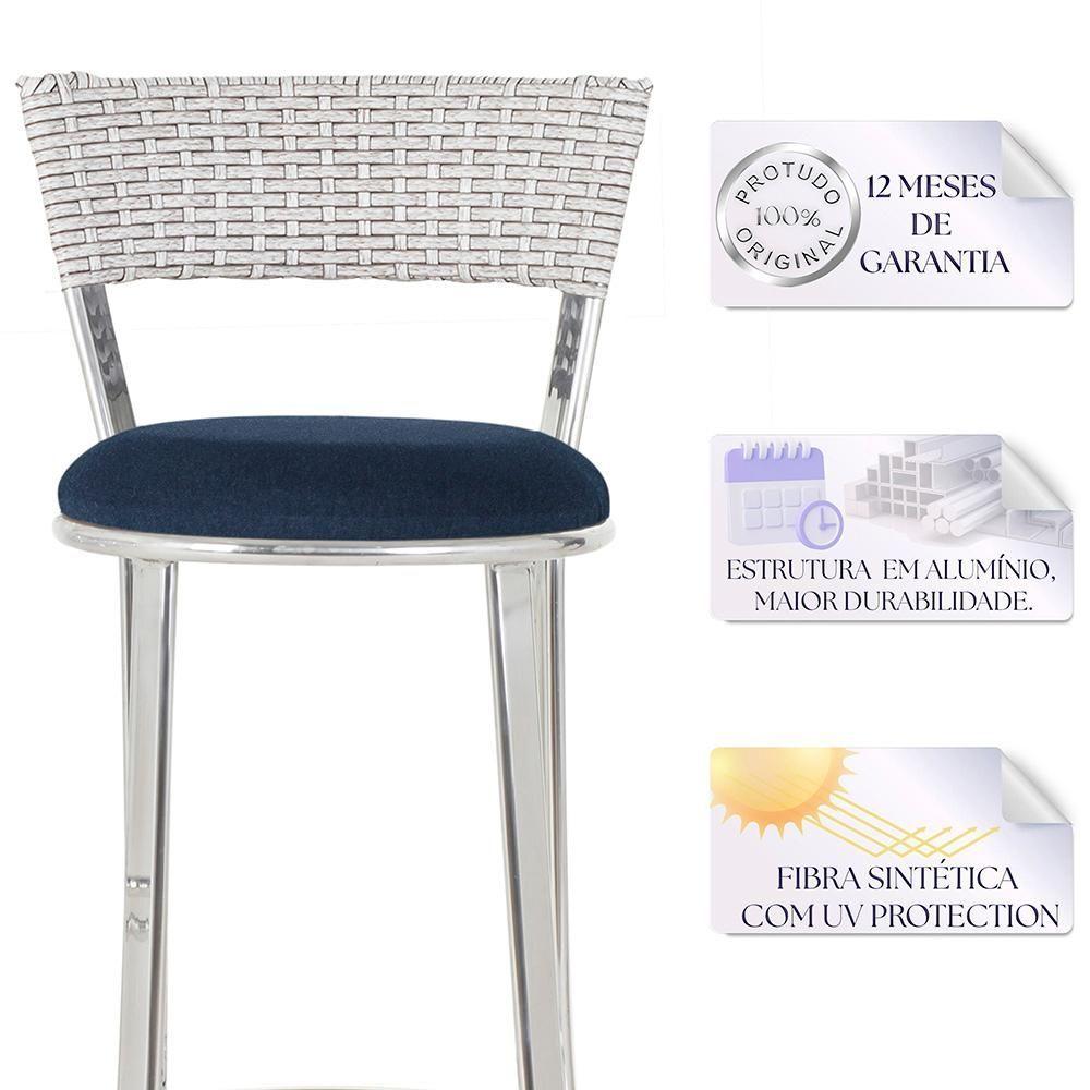 Kit Banqueta Em Alumínio E Fibra Tc 6 Unidades Marmore A08 - Carrefour