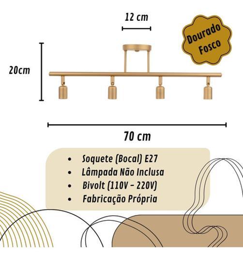 Lustre Luminária Articulado Plafon Trilho Spot E-27 Cozinha - Carrefour