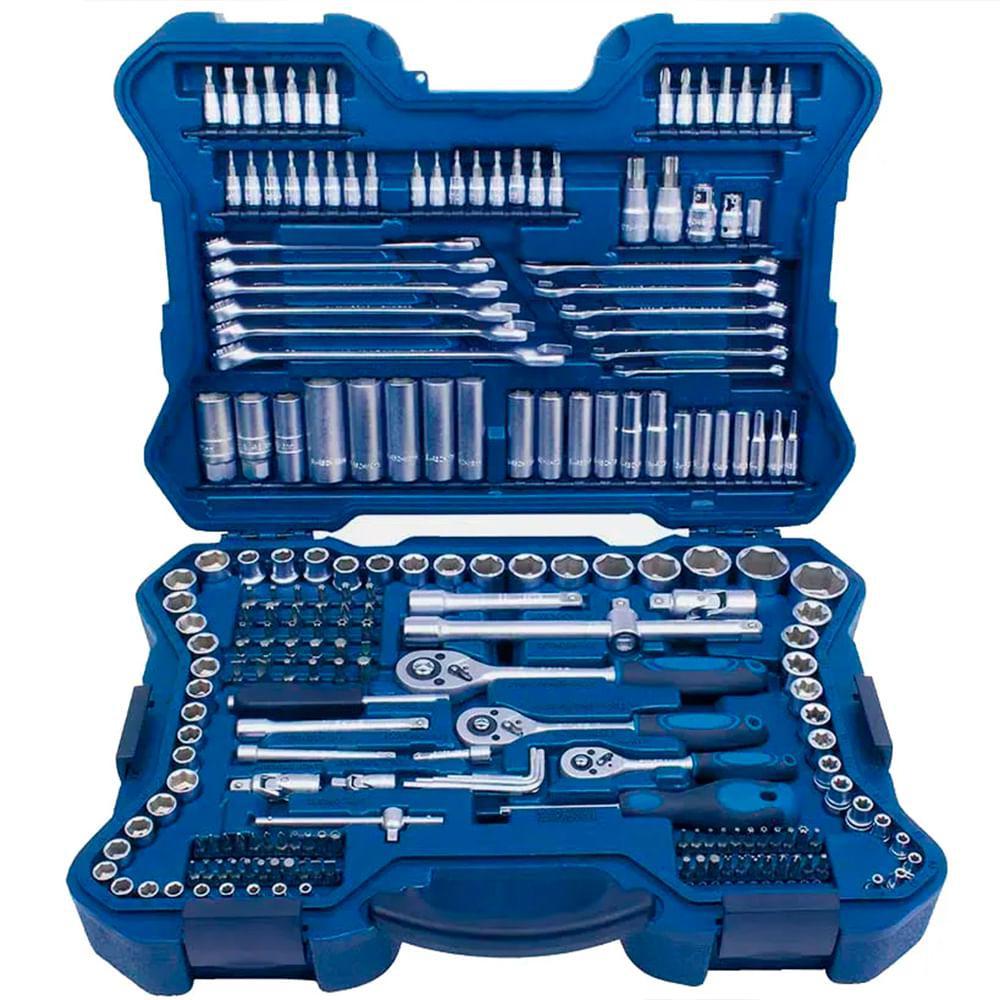 Jogo Soquetes 1/4, 3/8, 1/2 - 214 Peças Riosul Tools R010127 - Carrefour