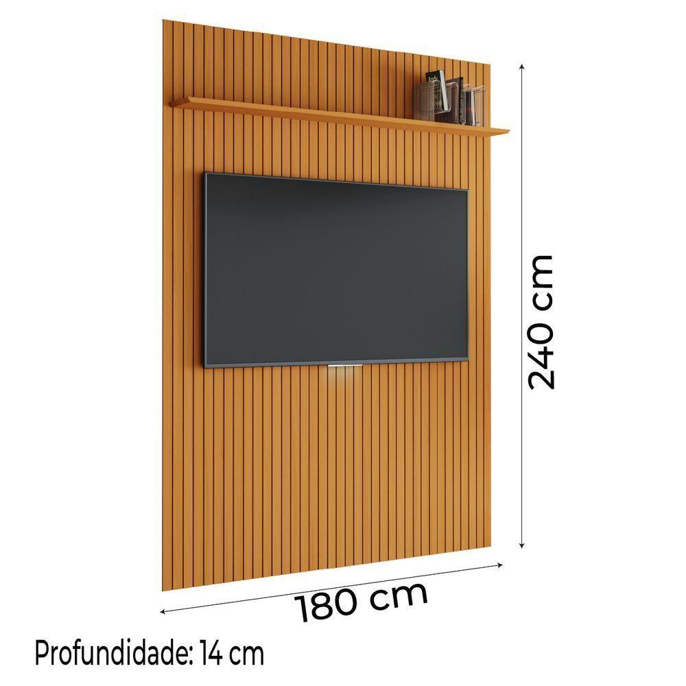 Painel Para Tv Até 70 Polegadas 1,80x2,40m Ripado Com Prateleira Arbo ...