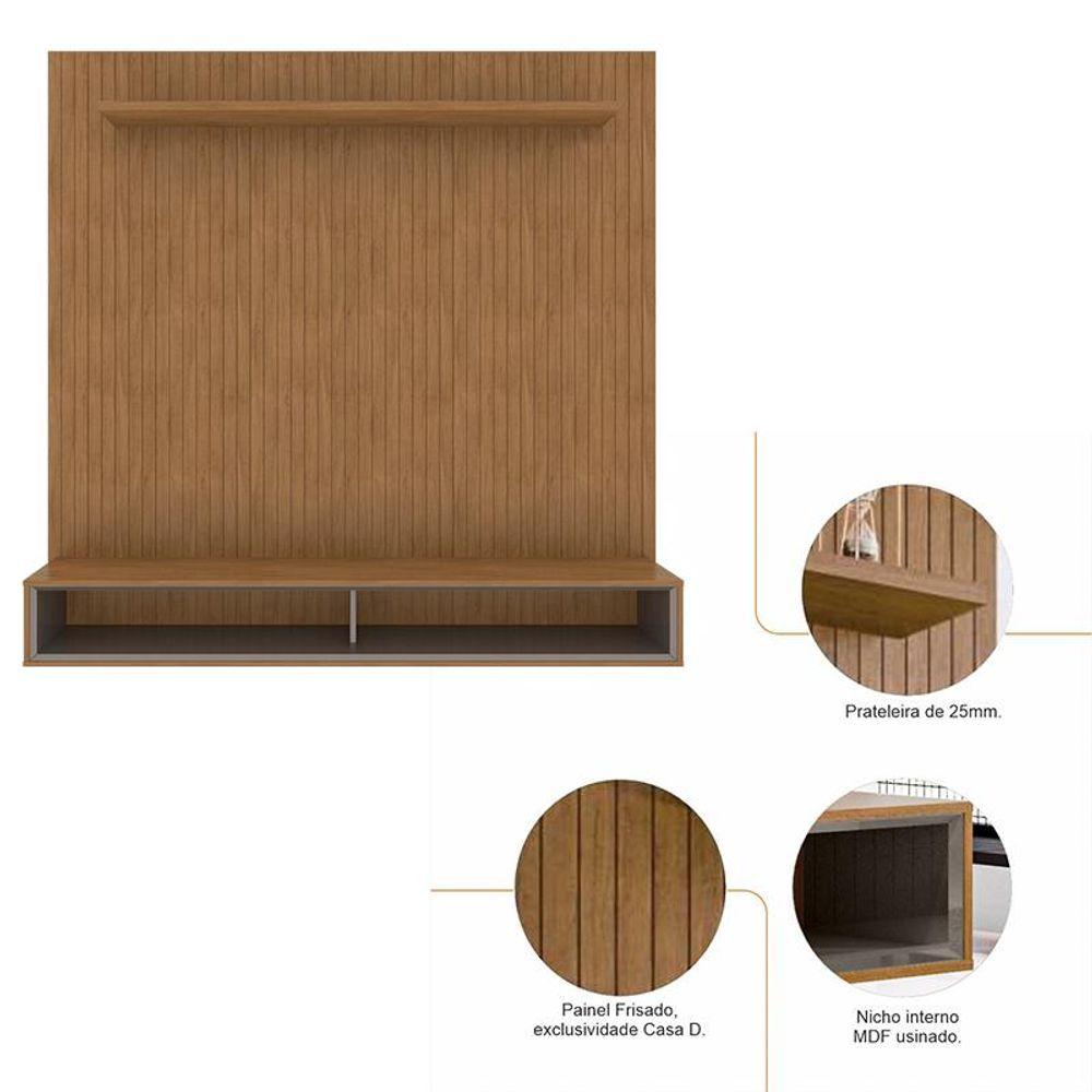 Home Suspenso Ripado Turin Sala Tv Até 60 Polegadas 160 Cm Cedro/cinza ...