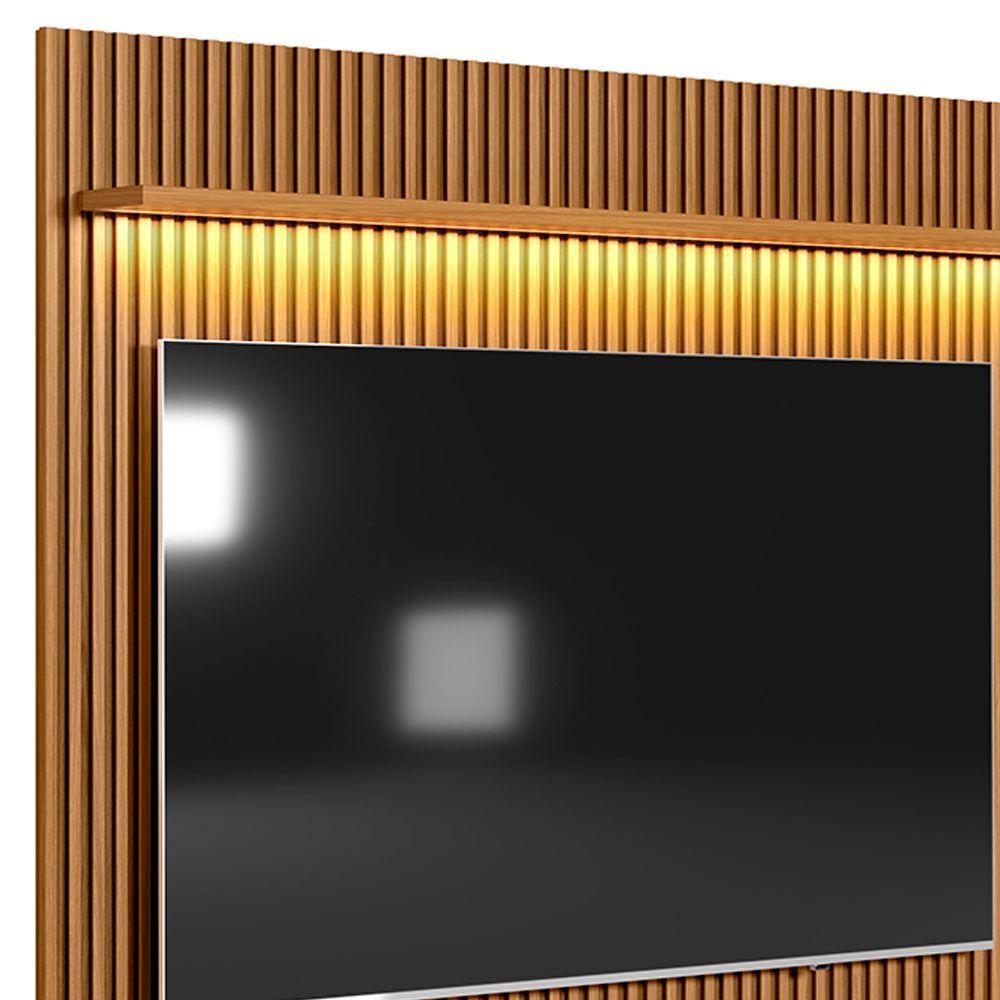 Painel Para Tv Até 75 Polegadas Ripado Betina Com Rack Nature E Off ...