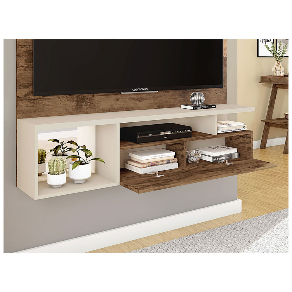 Painel Para TV Até 55 Polegadas Black Jatobá Off White - Carrefour