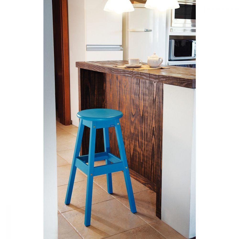 Banqueta Alta Naturalle Azul Tramontina Leve a banqueta alta Tramontina ...