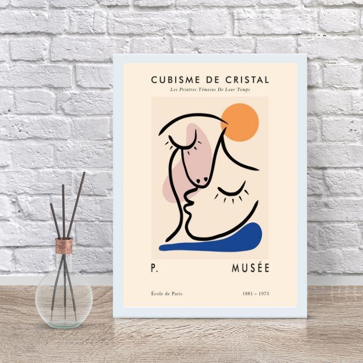 Quadro Cubismo Matisse 24x18cm - Madeira Branca - Carrefour