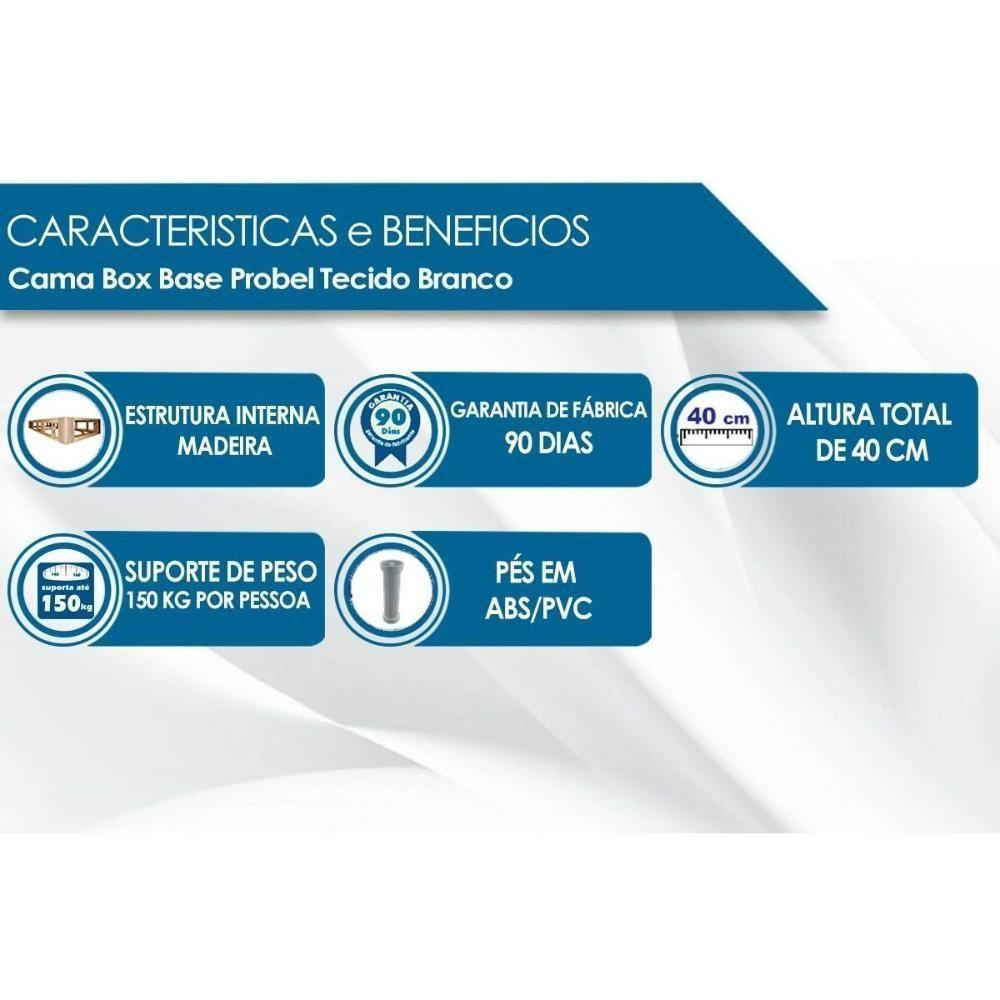 Cama Box Base Queen Universal Tecido White (158x198x25) - Probel ...
