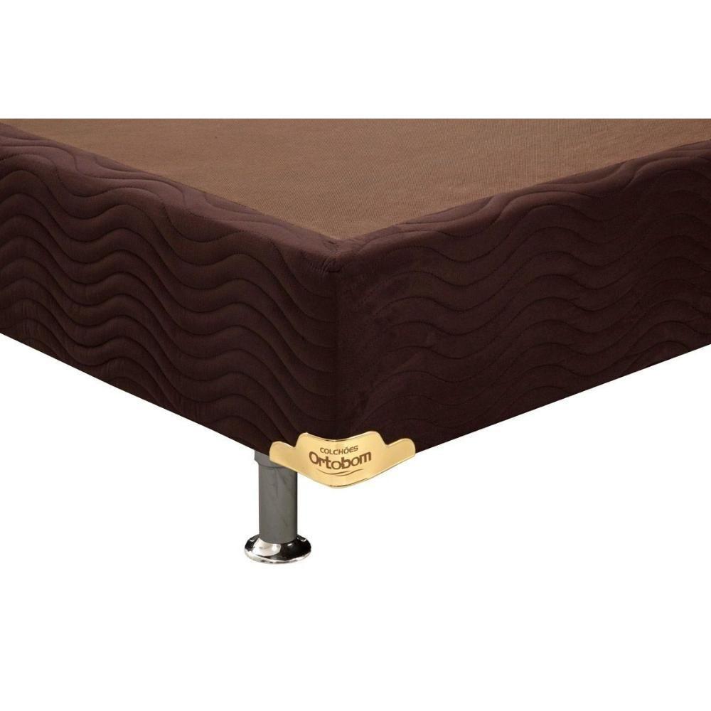 Cama Box Base Queen Universal Suede Brown (158x198x20) - Ortobom ...