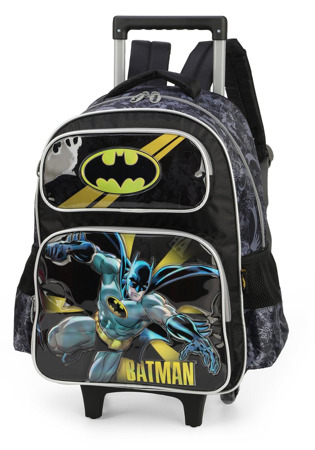 Mochila Infantil De Costas E Rodas Batman Cinza - 33x44x16cm - Carrefour