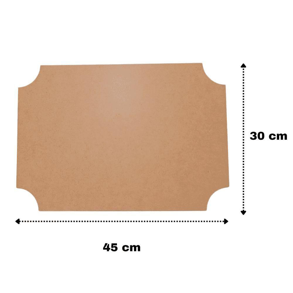 Sousplat Retangular Mdf 3mm Cantos Vieiras 45x30cm - Carrefour