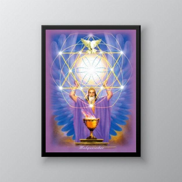 Quadro Melquisedec - Rei Do Mundo 45x34cm - Vidro E Moldura Branca ...