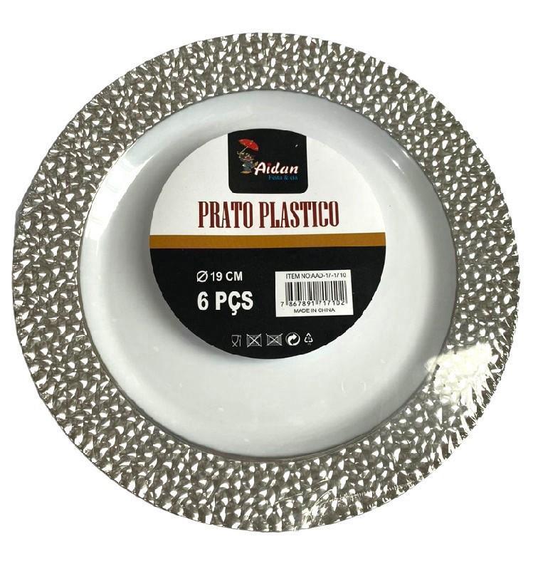 Kit 24 Un Pratinho Natal Borda Perolada Plástico Rígido 19cm - Carrefour