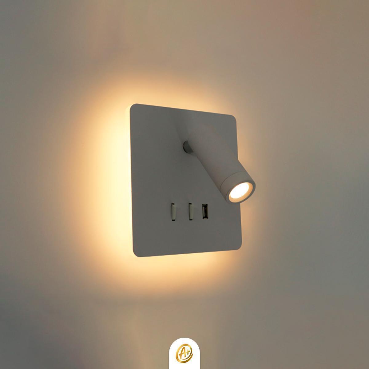 Luminária De Cabeceira Mobby Branco - 5w, Spot 3w, Usb - Carrefour