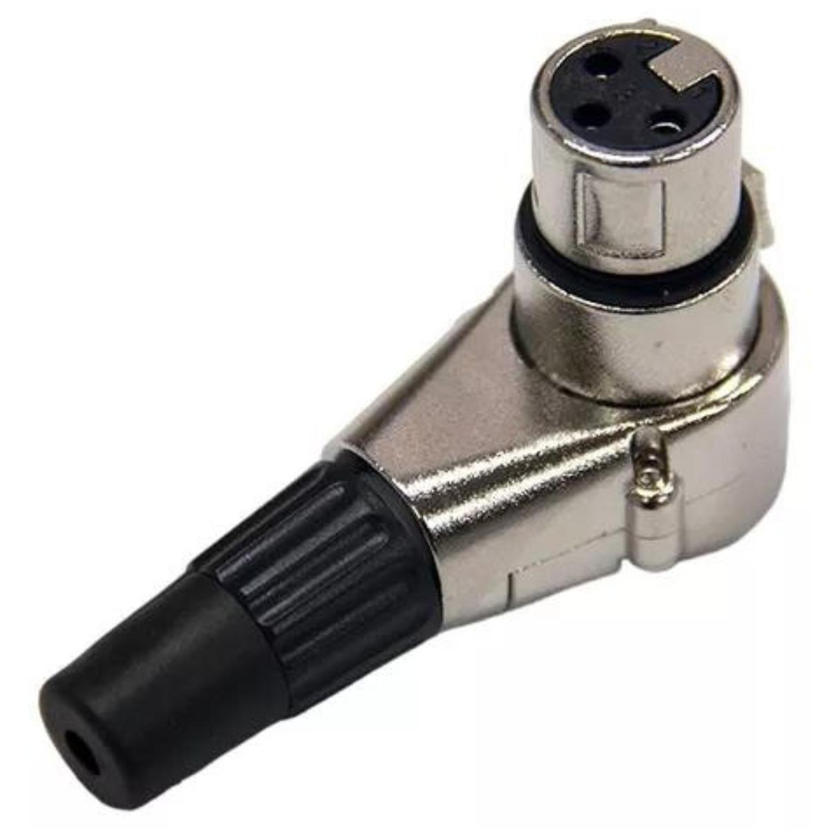 Plug Xlr Fêmea 90º Metal Profissional Níquel Mxt - Carrefour