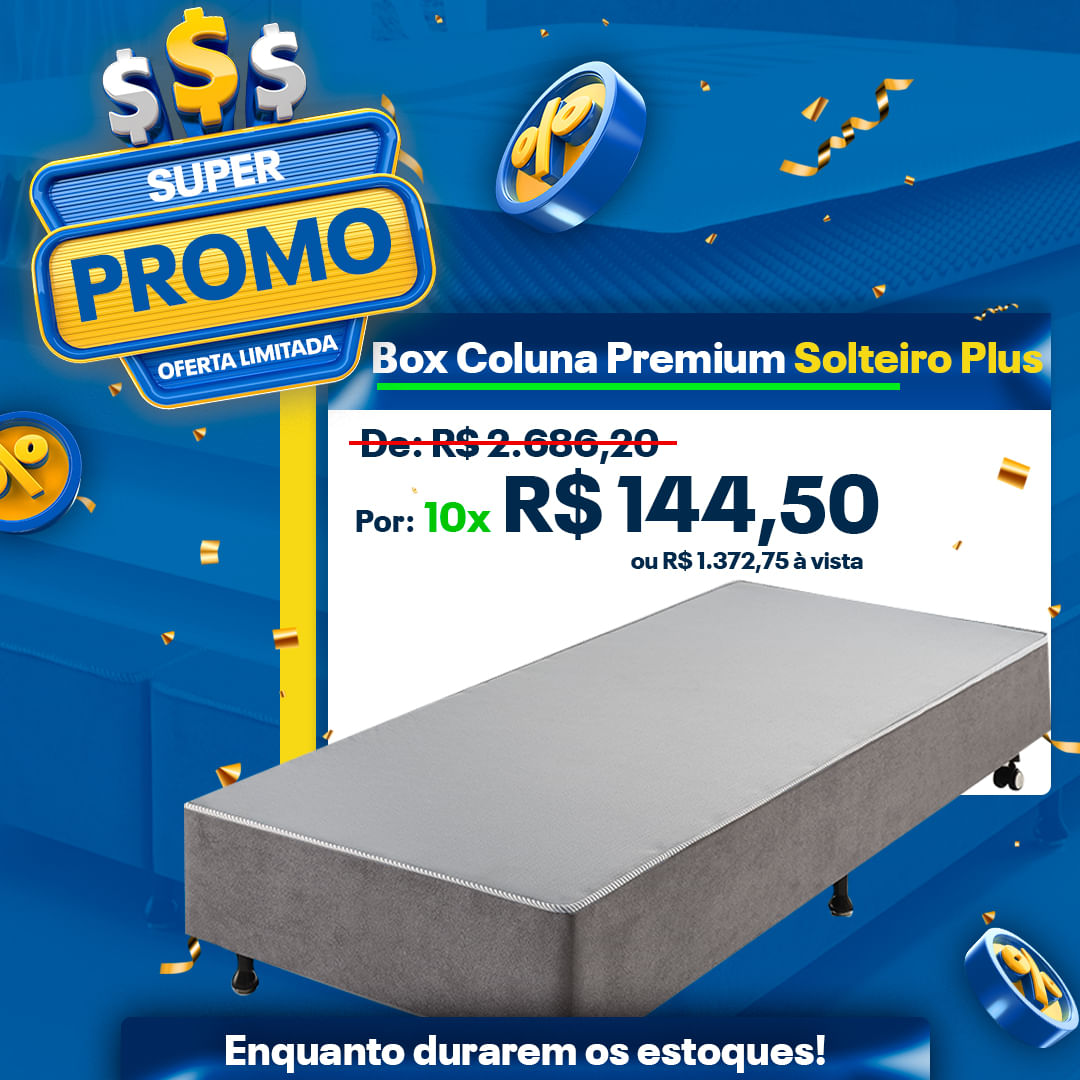 Box Solteiro Plus - Coluna Premium 1,19 m X 1,88 m - Carrefour