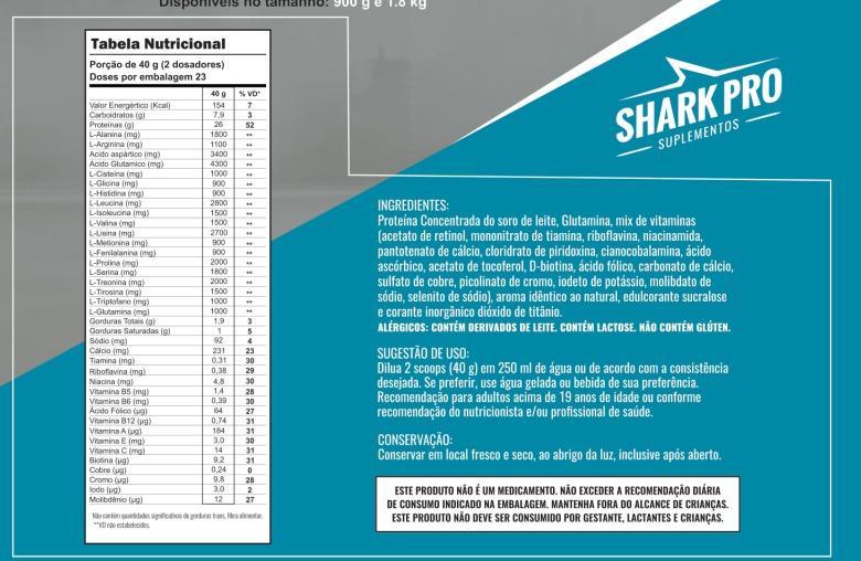 Whey Protein 100% Whey Pote 900g Sabor Doce Leite Shark Pro - Carrefour