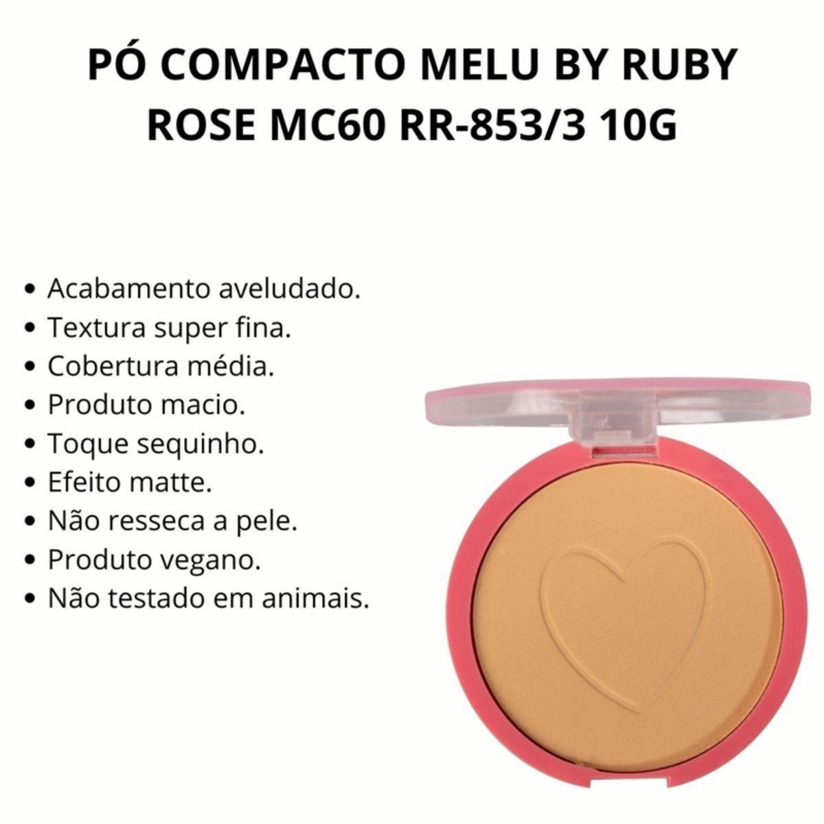 Pó Compacto Melu Ruby Rose Cor Mc60 Textura Fina Aveludado - Carrefour