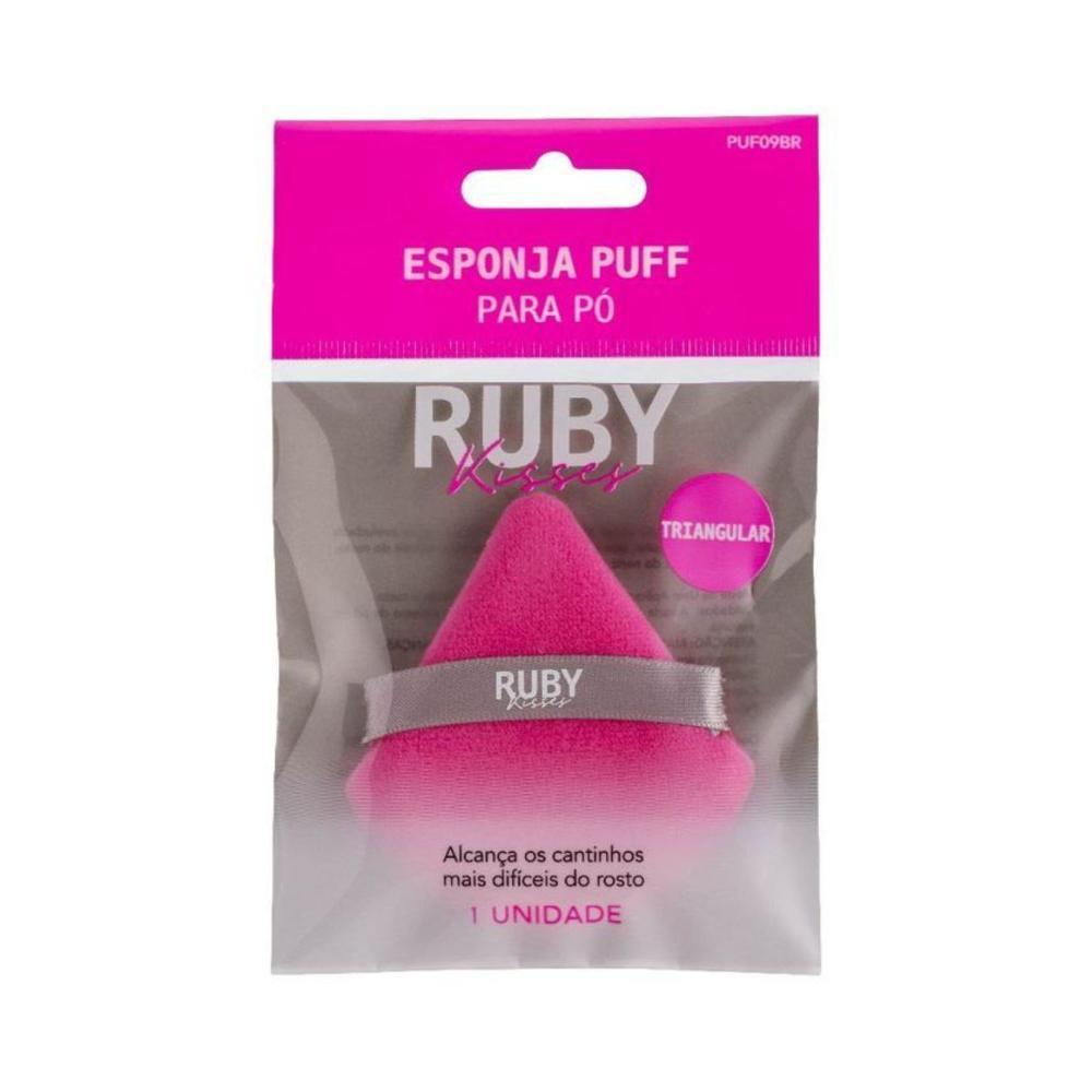 Esponja Puff Para Pó Ruby Kisses Triangular Rosa E Cinza - Carrefour