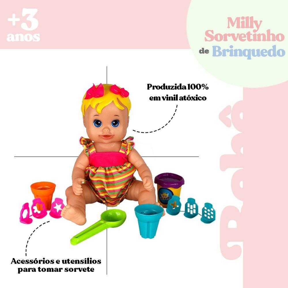 Boneca Milly Sorvetinho Com Acessórios - Carrefour
