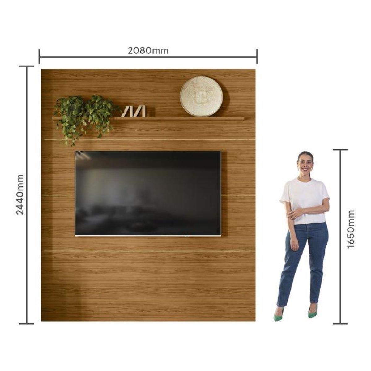 Painel Para Tv 75 Polegadas Do Piso Ao Teto Guapore Cor Naturele ...