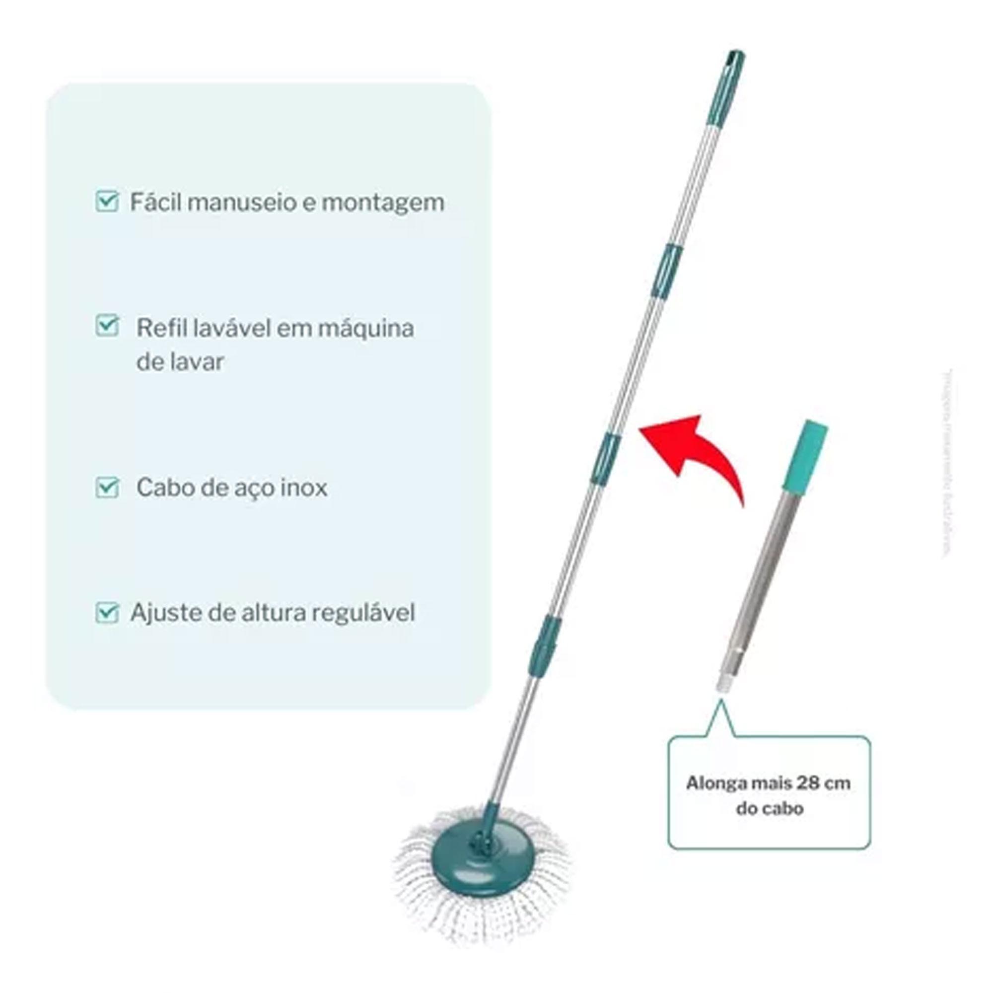 Kit Cabo Para Mop Giratório Fit + Cabo Extensor Flash Limp - Carrefour
