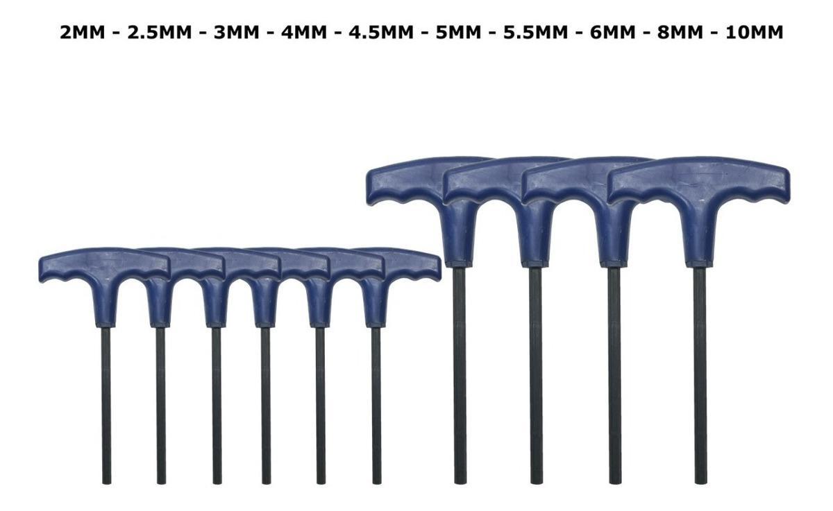 Jogo Kit De Chave Hexagonal Allen Com Cabo Tipo T 10 Peças - Carrefour