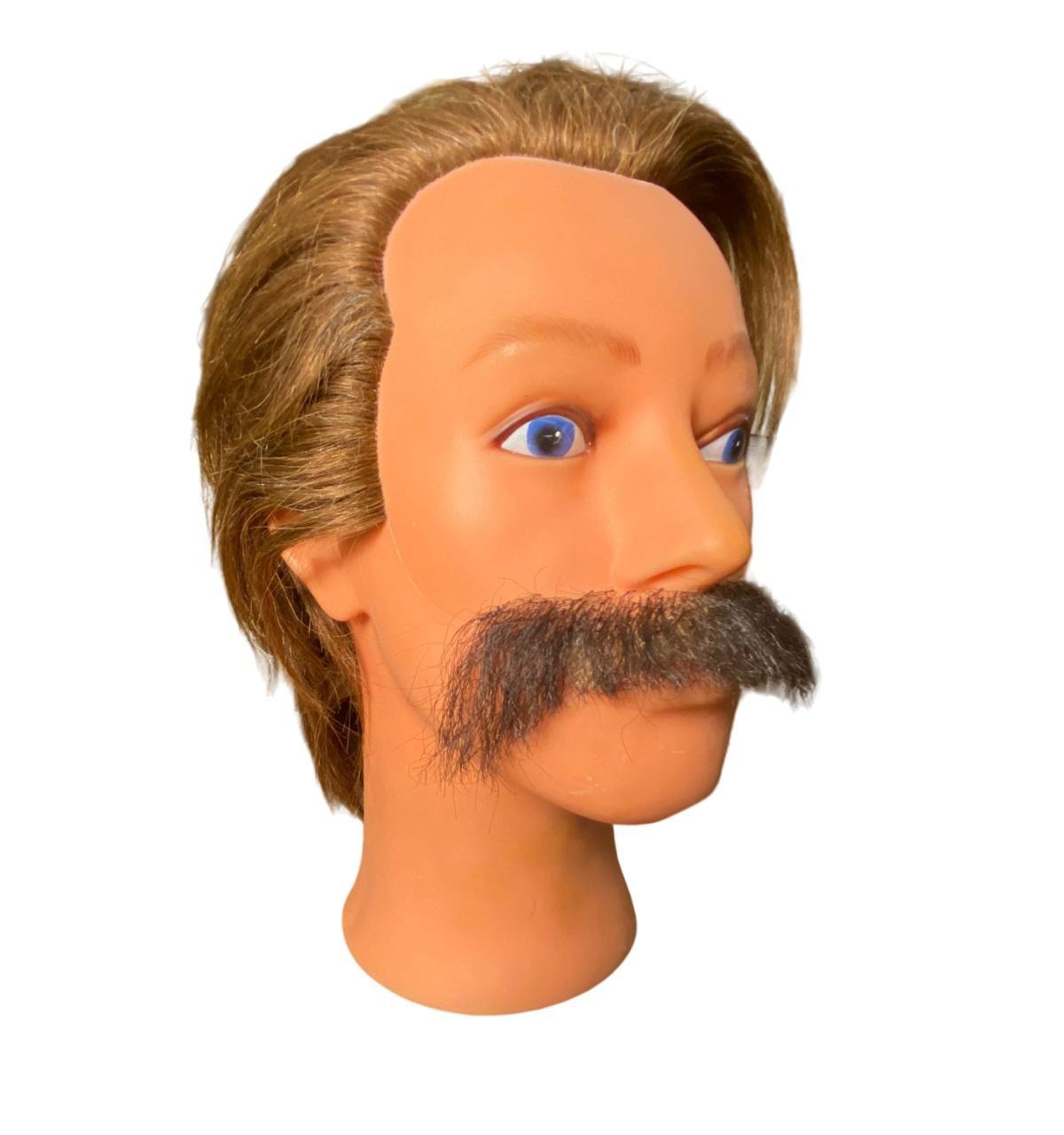 Bigode Grande Falso Postiço Realista Castanho Escuro + Cola - Carrefour