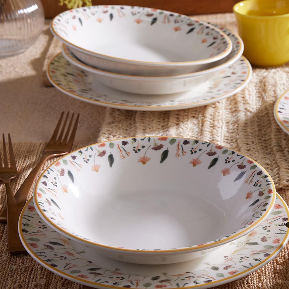 Conjunto 8 Pratos Raso Cerâmica Ashley 24,2cm Amarelo - Carrefour