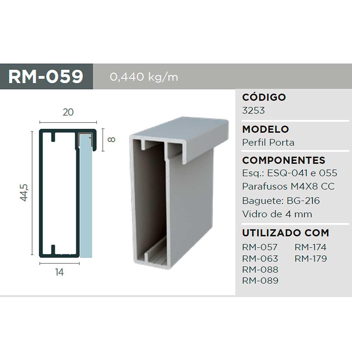 Kit 6 Perfil Vidro 4mm Rm 059 Champagne 1001 3mts Rometal - Carrefour